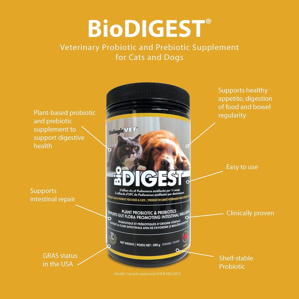 BiologicVET - BioDIGEST Plant Probiotic All-Natural Advanced Dog & Cat ...